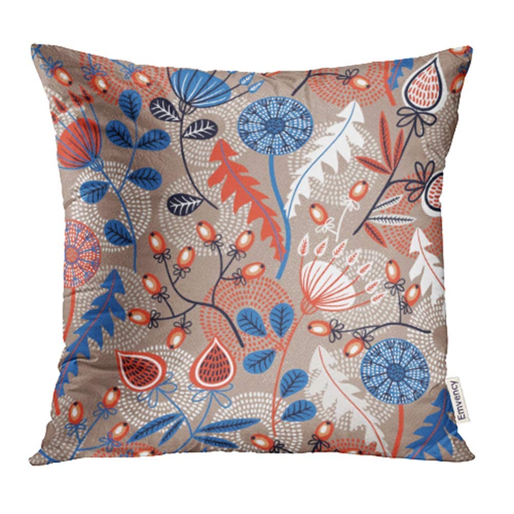 USART Blue Abstract Floral Pattern Purple Beautiful Berry Branch ...