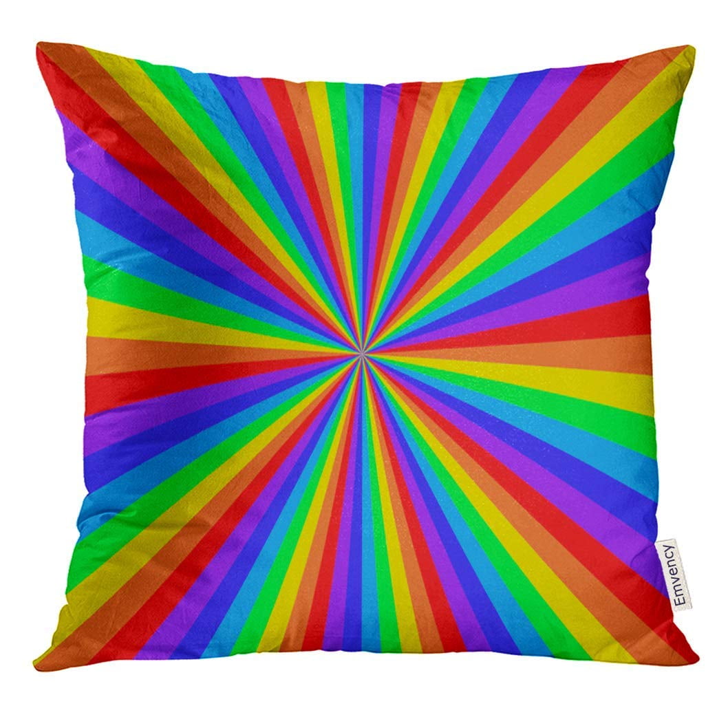 USART Blue Lines Radiating Rainbow Colored Line Green Abstract Pillow ...