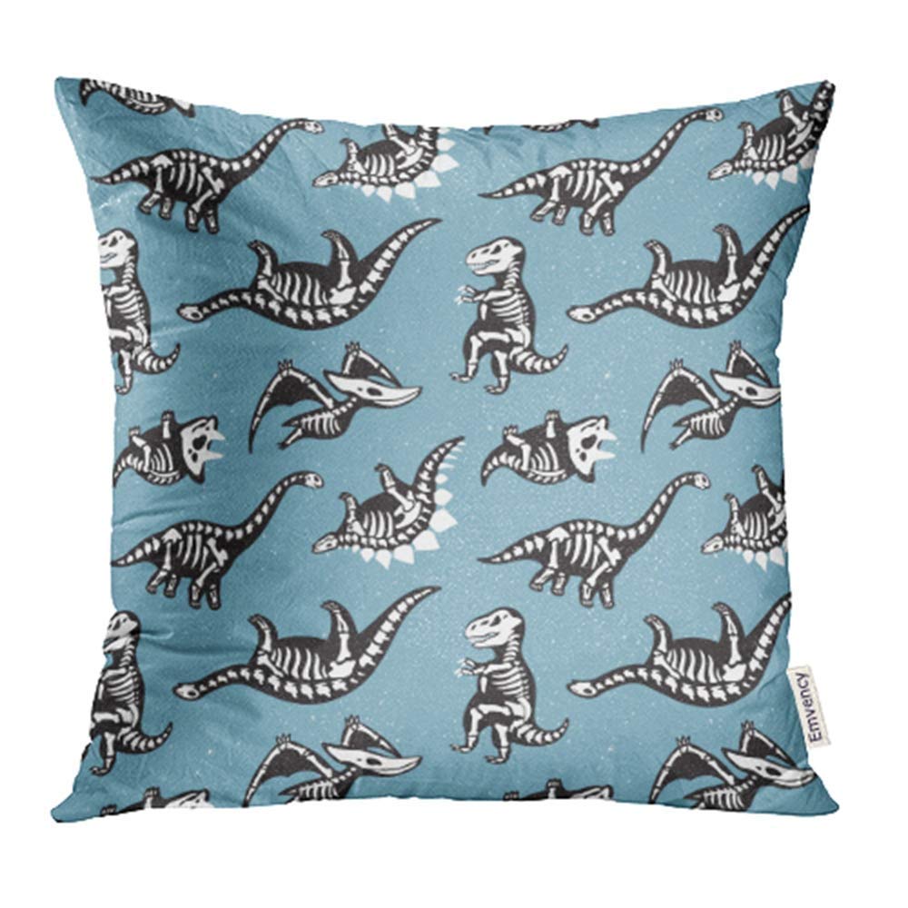 USART Cute Cartoon Silhouettes of Dinosaurs with Skeleton Blue Creative ...