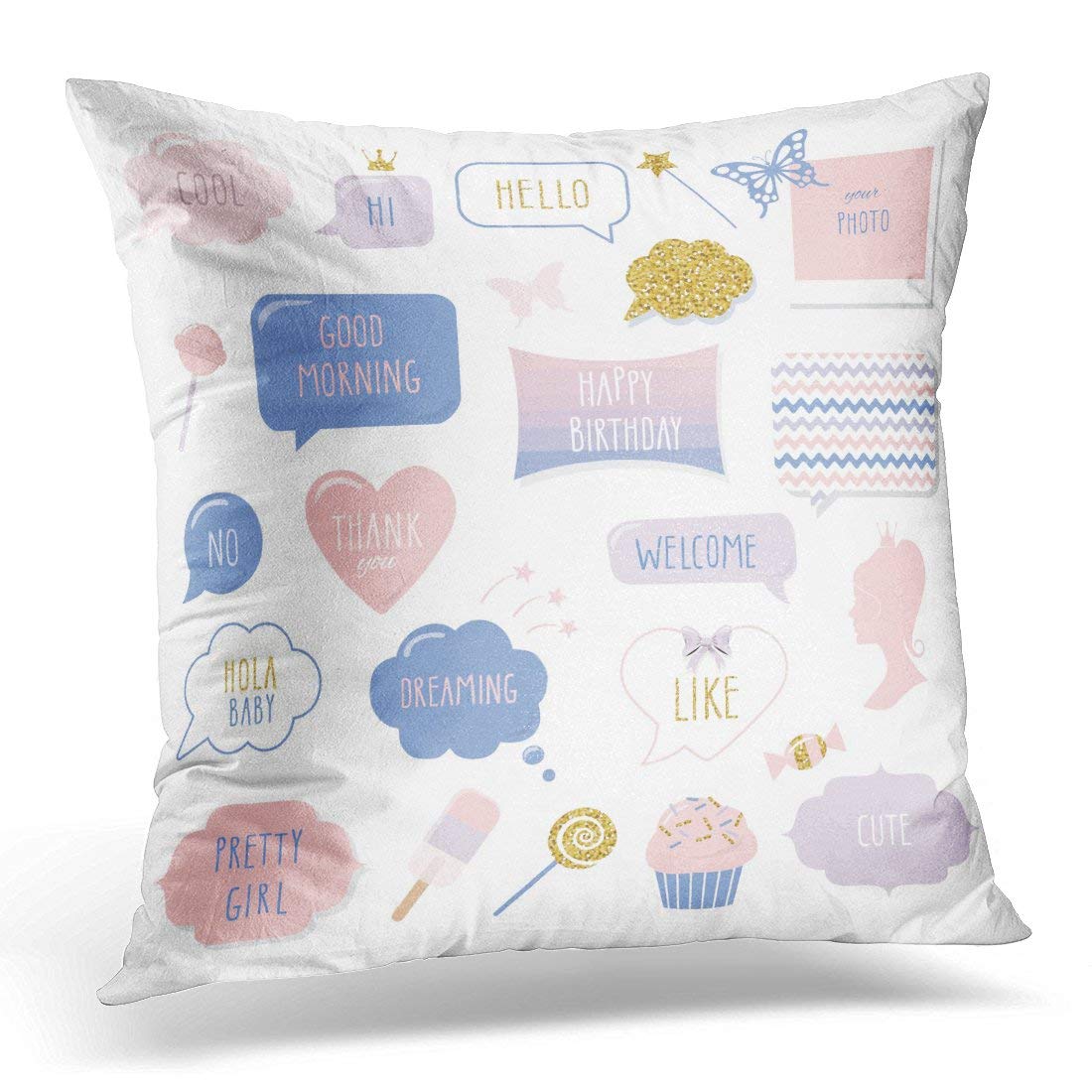 USART Cute Speech Bubbles and Frames with Hand Written Words Girly ...