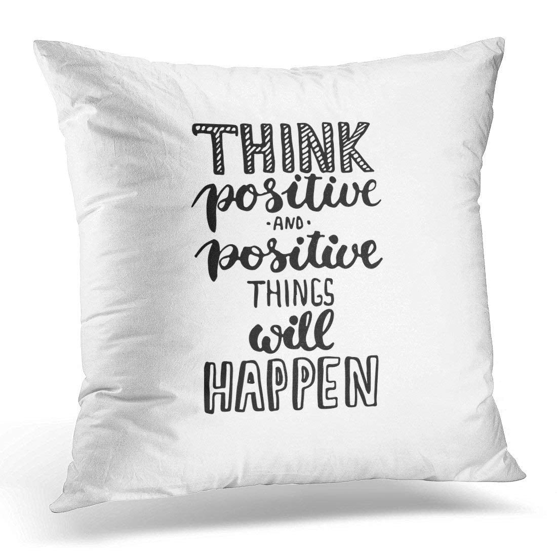 USART Lettering Phrase Think Positive and Things Will Happen Modern Ink ...