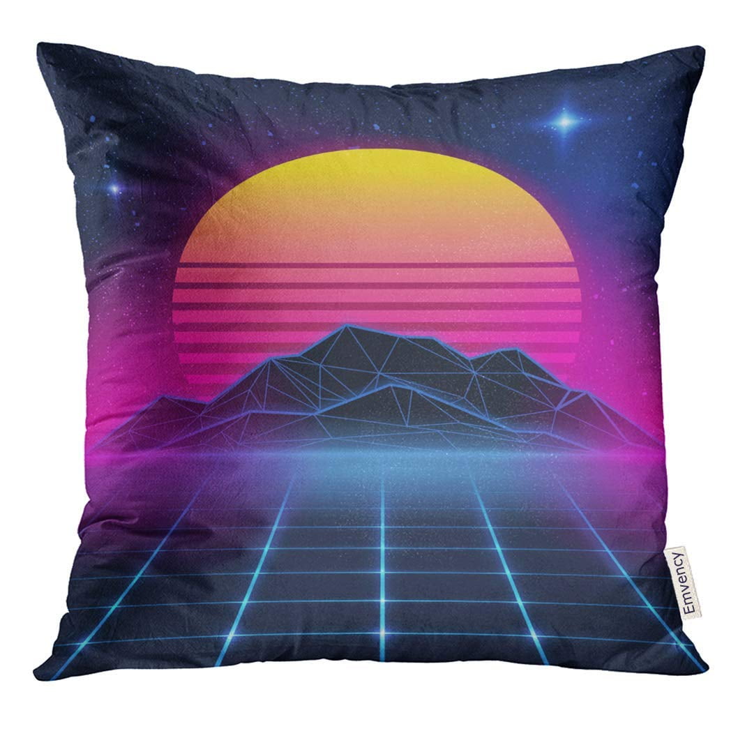 USART Neon on New Retro Wave Sticker Party Pillow Case 18x18 Inches ...