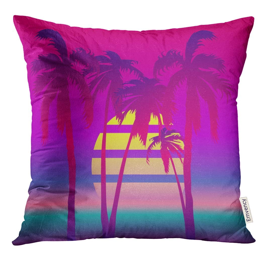 USART Pink 80S Retro Wave Landscape with Palms Futuristic Synth in ...