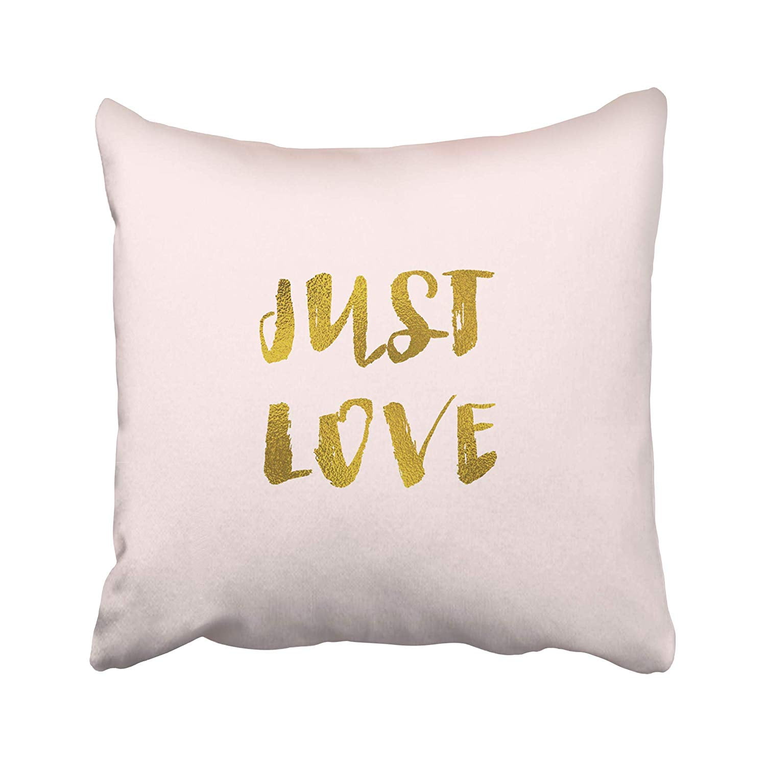 USART Pink Calligraphy Modern Just Love Quote Brush Lettering with Gold ...