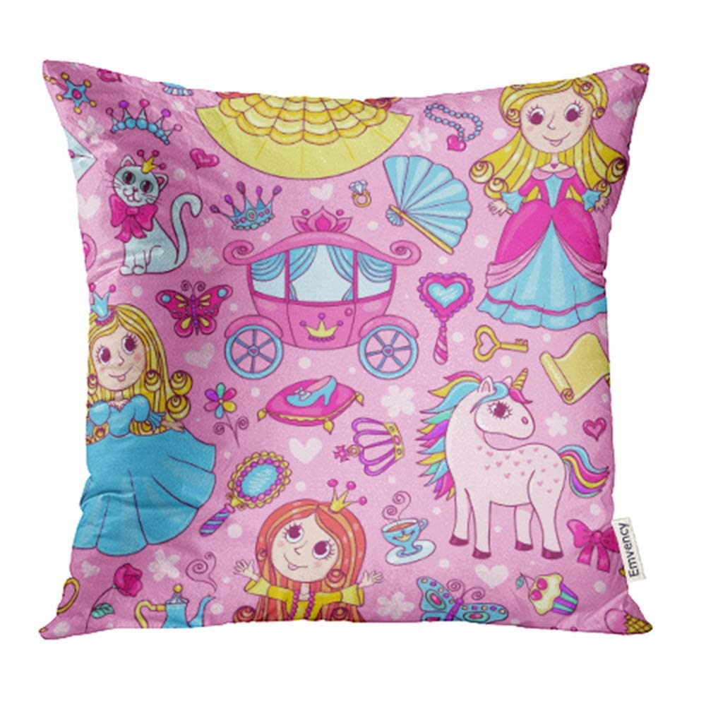 USART Pink Princess with Three Cute Little Princesses Cartoon Unicorn ...