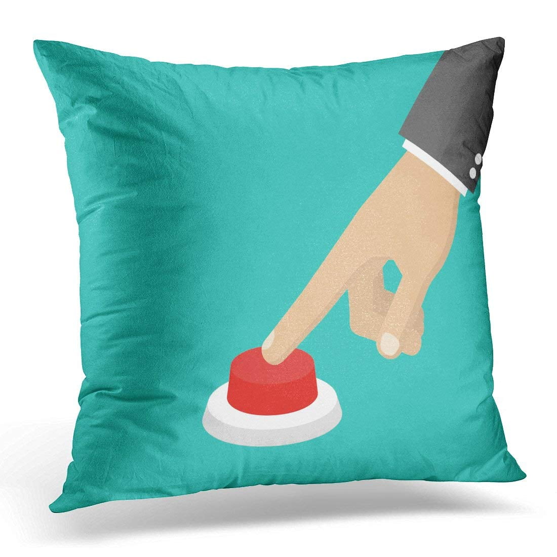 USART Press Hand Pressing The Red Button Flat Style Side View Push ...