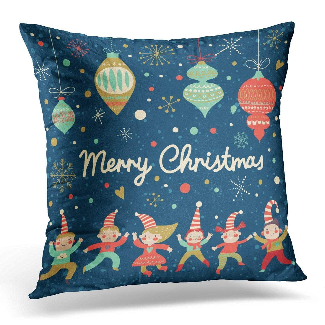 USART Red Kid Vintage Merry Christmas in Funny Elves Dancing Under The ...