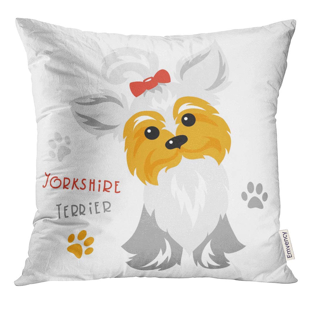 USART Red Puppy Funny Dog Silver Blue and Pale Cream Yorkshire Terrier ...
