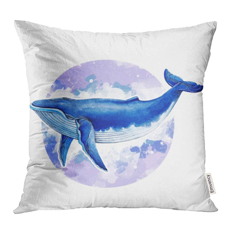 USART Watercolor Drawing The Blue Whale Fin Animal Big Creature Cute ...