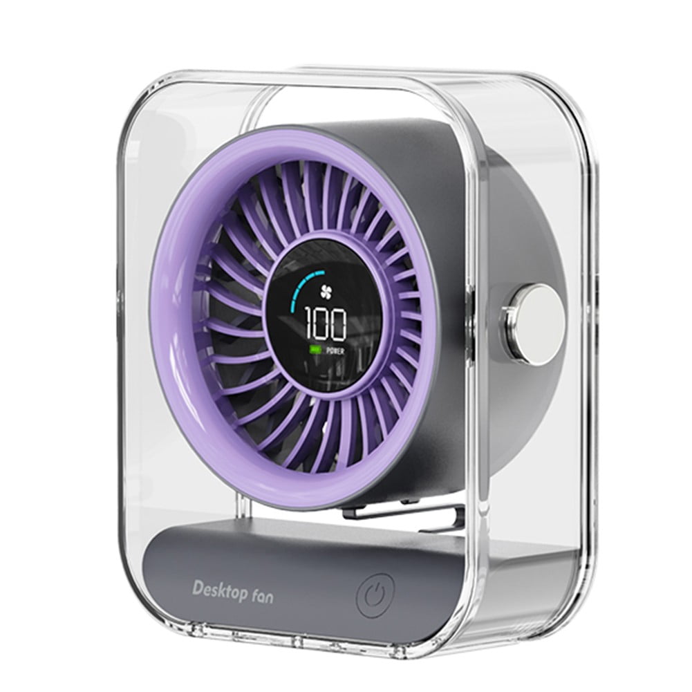 USB 100-Speed Adjustable Fan Household Silent Desktop Fan LED Screen ...