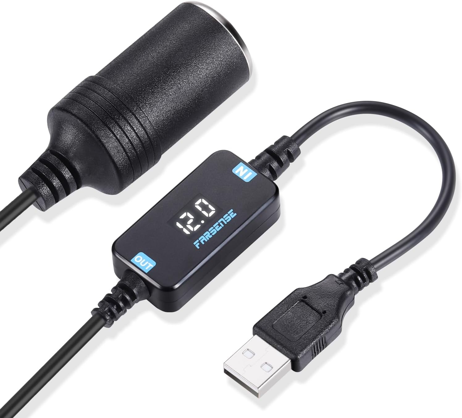USB A to 12V Cigarette Lighter Adapter-USB C DC 5V to 12V Step Up Car ...