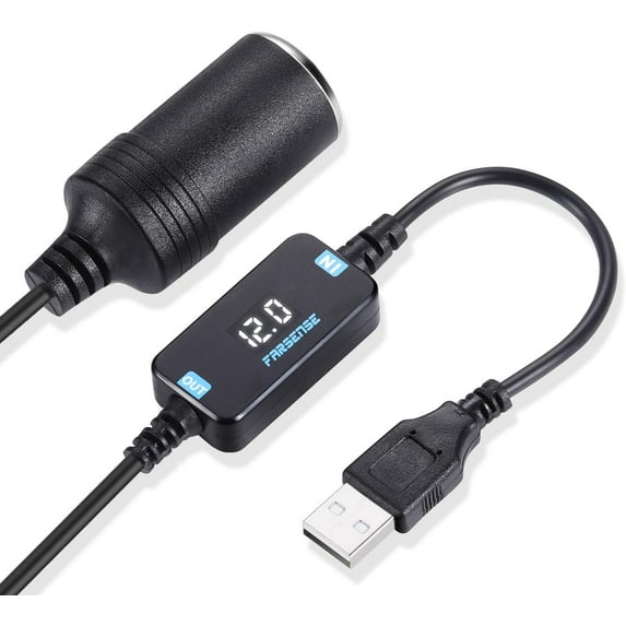 USB A to 12V Cigarette Lighter Adapter-USB C DC 5V to 12V Step Up Car ...