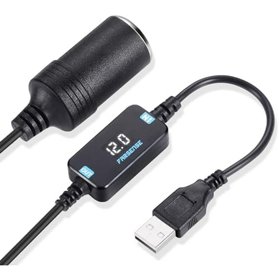 USB A to 12V Cigarette Lighter Adapter-USB C DC 5V to 12V Step Up Car Cigarette Lighter Socket ...