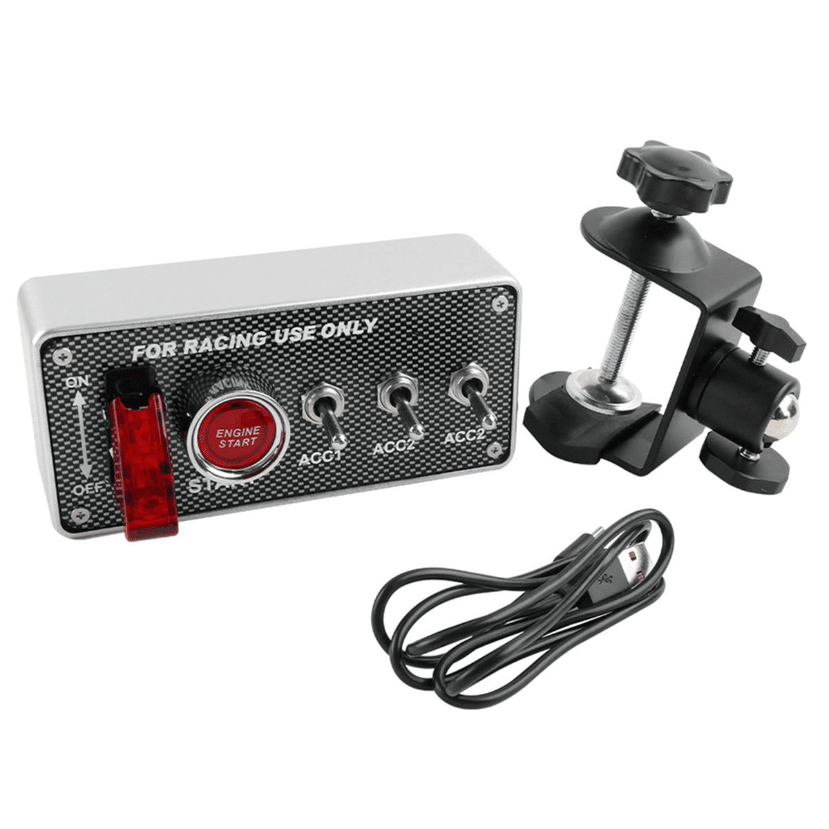 USB 12V Ignition Switch Panel Ignition Push Buttons LED Toggle Switch ...