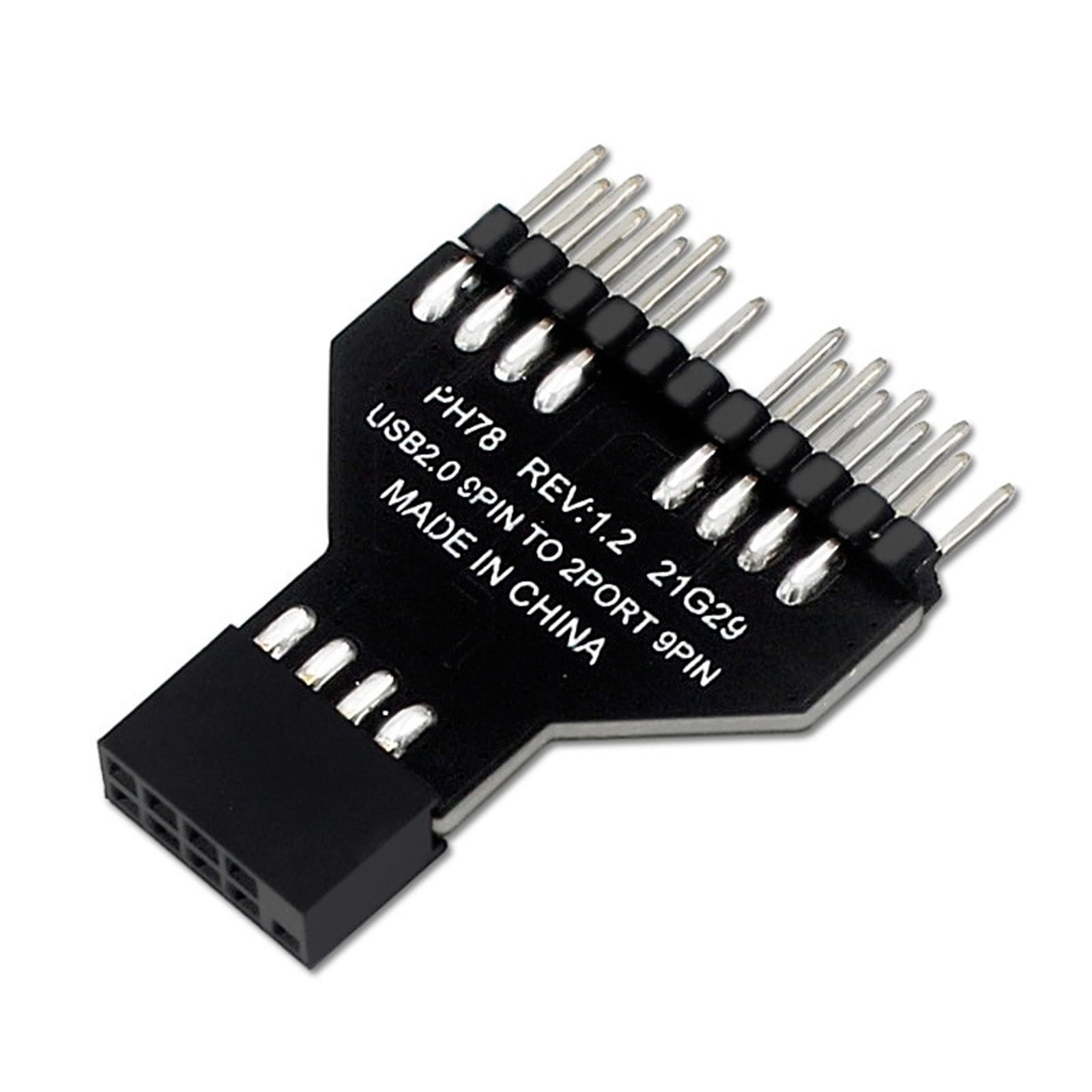 USB 2.0 9 Pin Splitter for Motherboard 1 to 2 Extension Adapter for ...