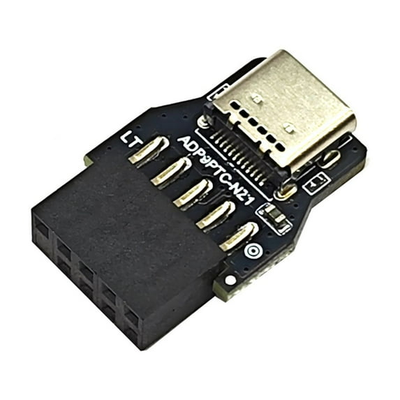 USB 2.0 9 Pin to USB C Adapter Connector PC Internal Motherboard 9 Pin ...