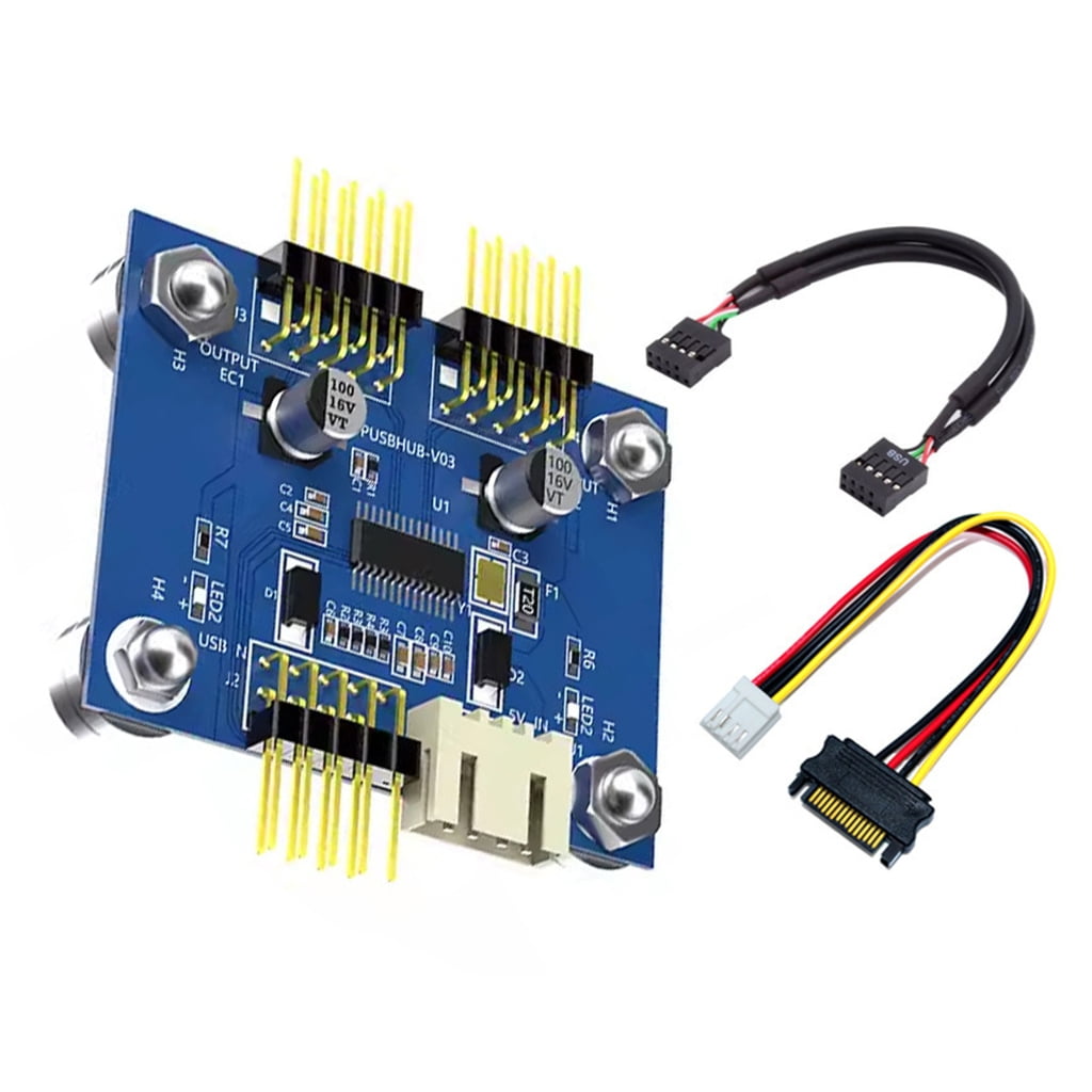 USB 2.0 9Pin Header Splitter Adapter For Motherboards Internal Port ...