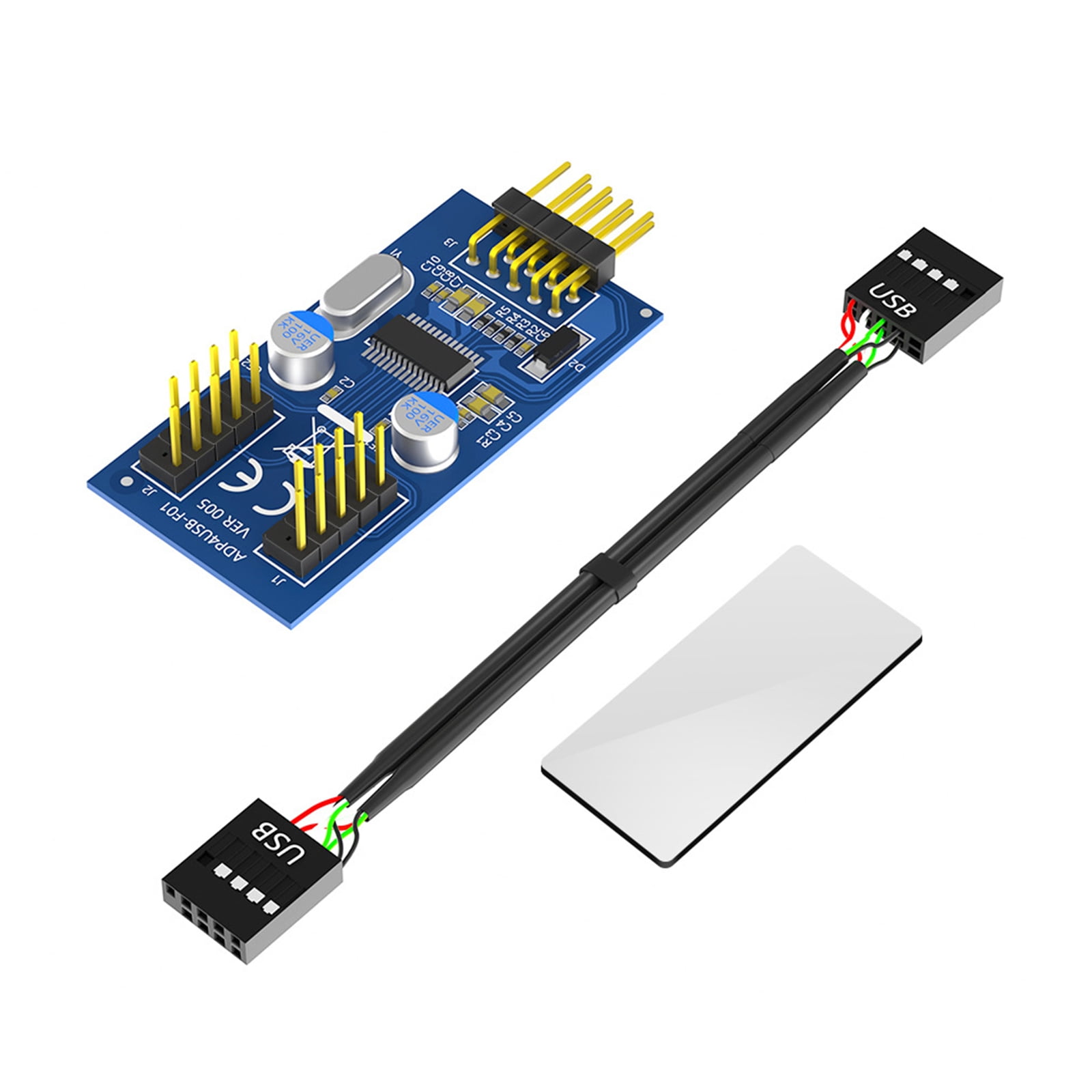 USB 2.0 9Pin Y Splitter 9pin USB Header Male 1 to 2 Female Extension ...