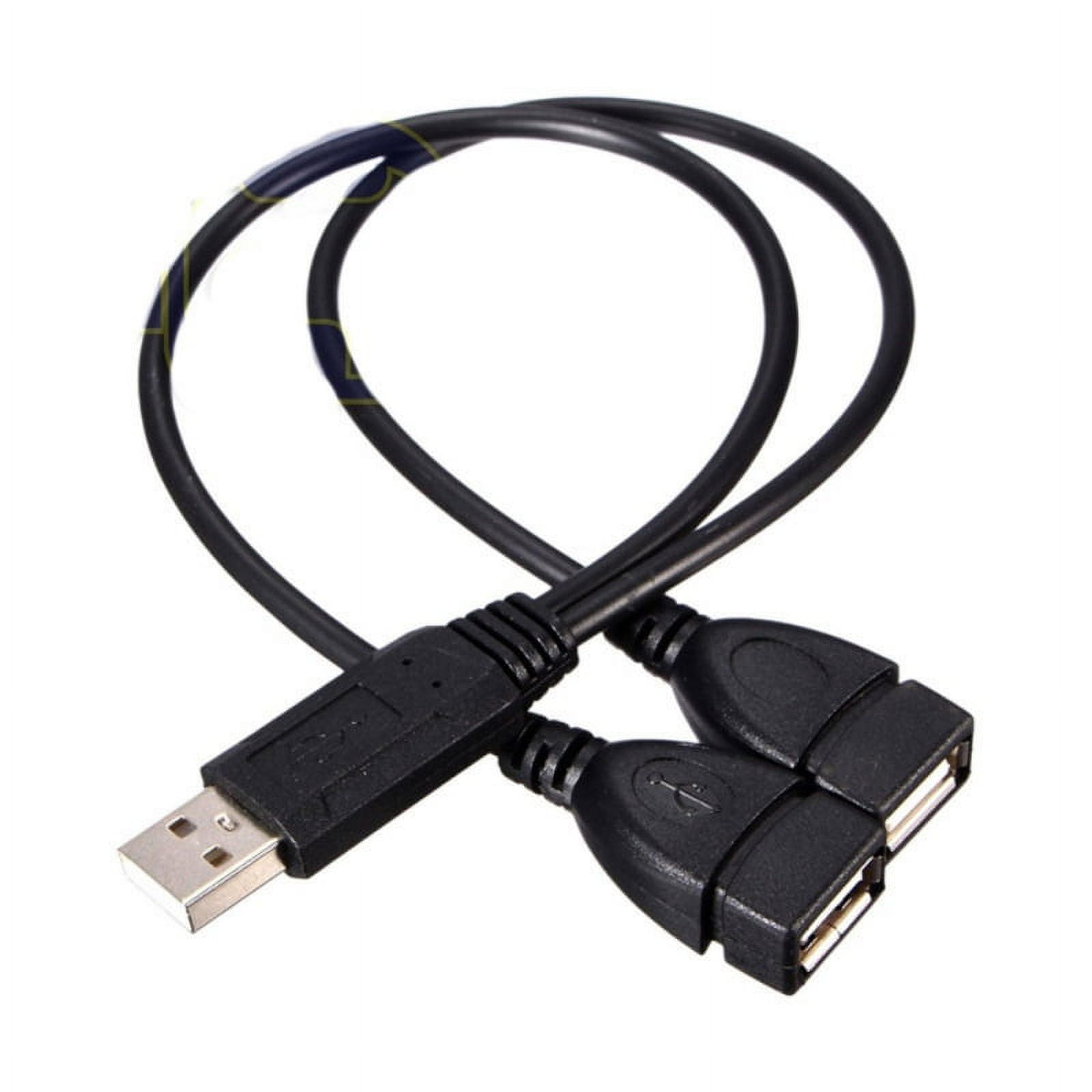 USB 2.0 A Male To 2 Dual USB Female Jack Y Splitter Hub Power Cord ...
