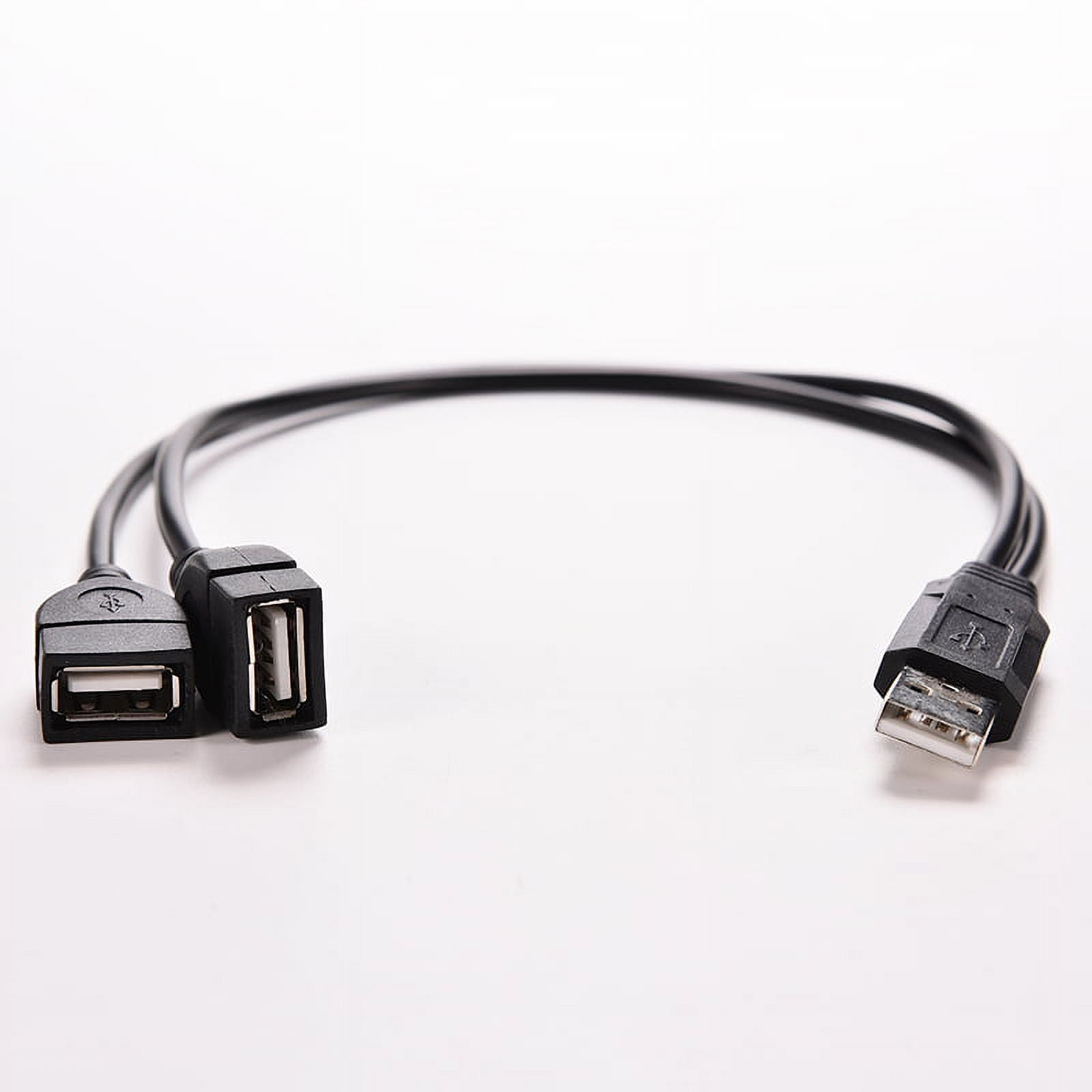 USB 2.0 A Male To 2 Dual USB Female Jack Y Splitter Hub Power Cord ...
