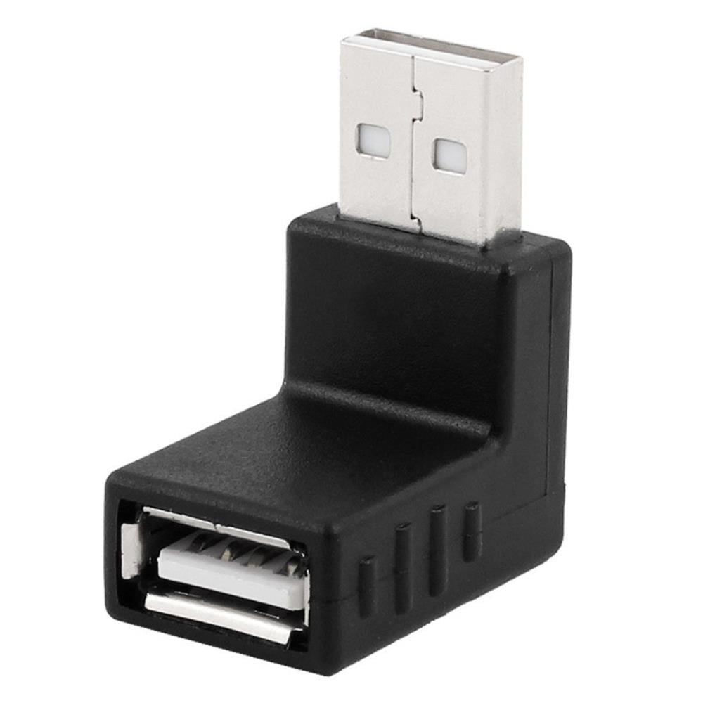 USB 2.0 A Male to A FemaleDownward Right Angle 90 Degree Plug Adapter ...