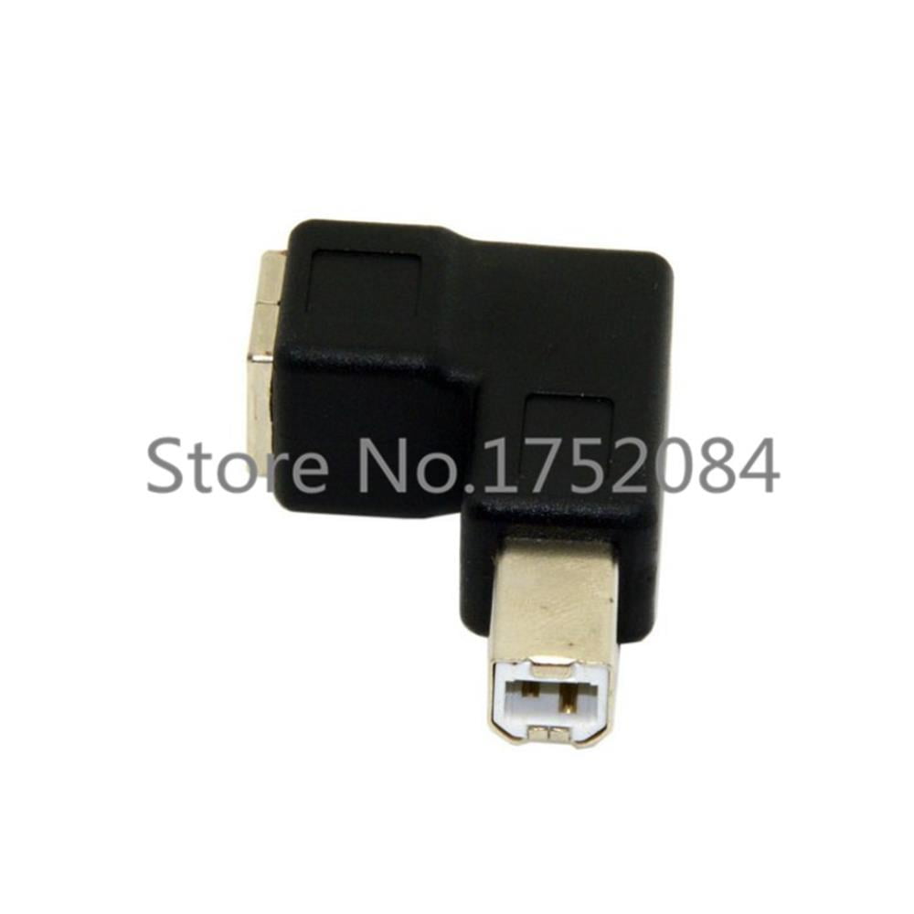 USB 2.0 B male to female 90 degree angle L typeadapter connector ...
