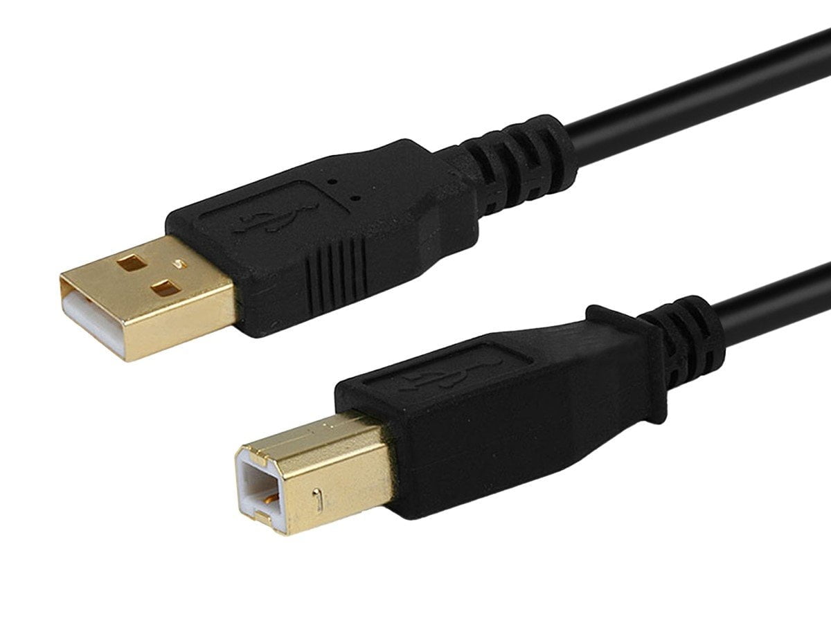 USB 2.0 Cable - 6 Feet - Black | USB Type-A Male to USB Type-B Male, 28 ...