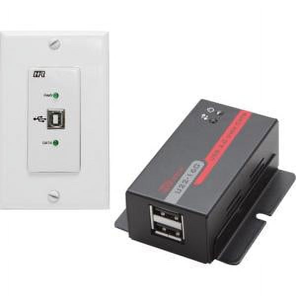 Hall Research USB 2.0 Over UTP Extender Decora Wall Plate w/ 2-Port Hub ...