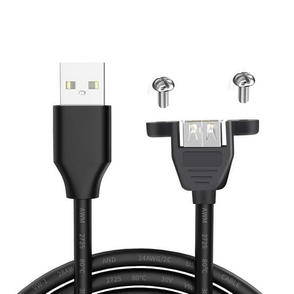 USB 2.0 Extension Cable Male To Female With Panel Mount Feature For ...