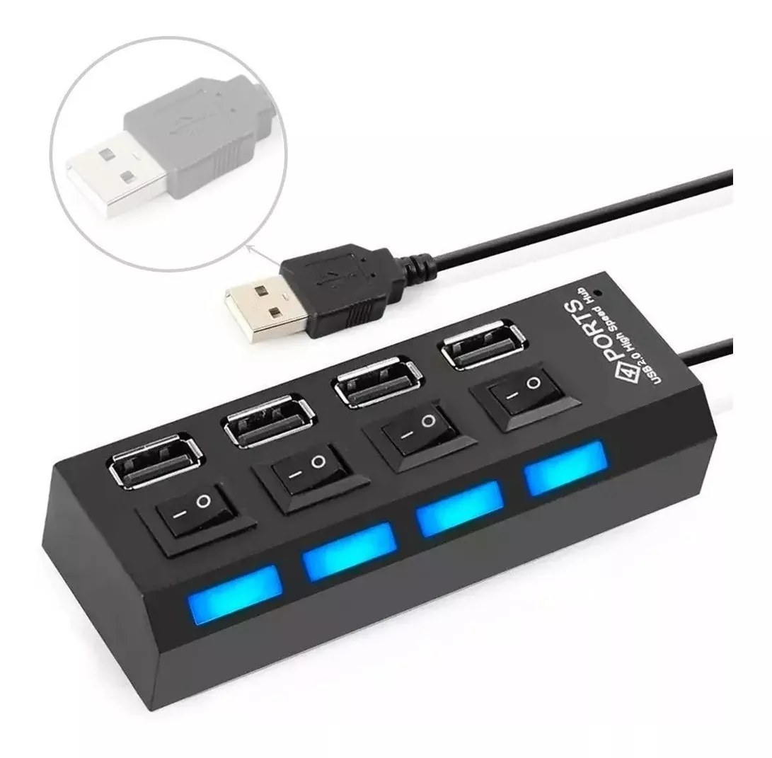 USB 2.0 Four-Port Hub with Independent Power On/Off Switches ...