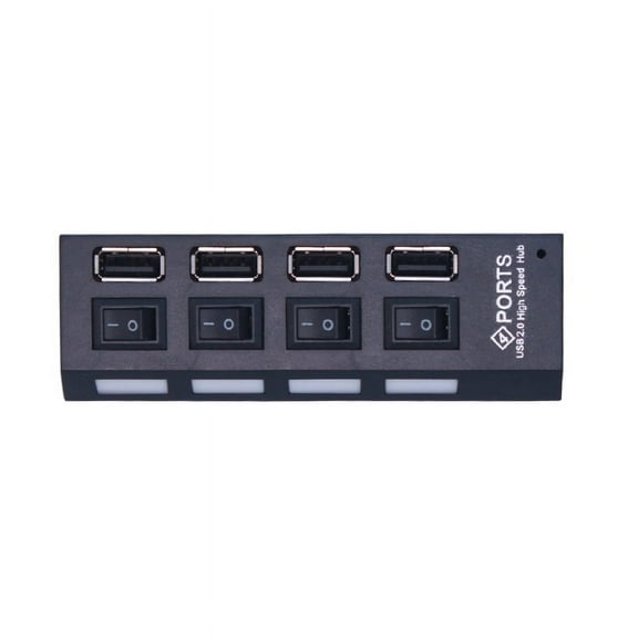 Simyoung 4-Port USB 2.0 Hub, Individual On Off Switches, LEDs, 480Mbps ...