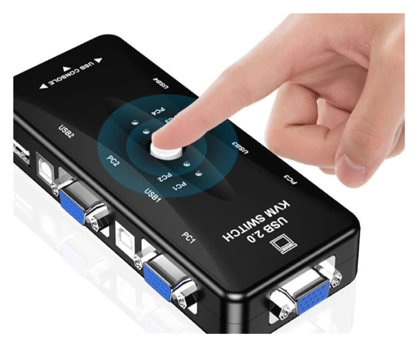 USB 2.0 KVM Switch 4 Port VGA Splitter Printer Mouse Keyboard Pendrive ...