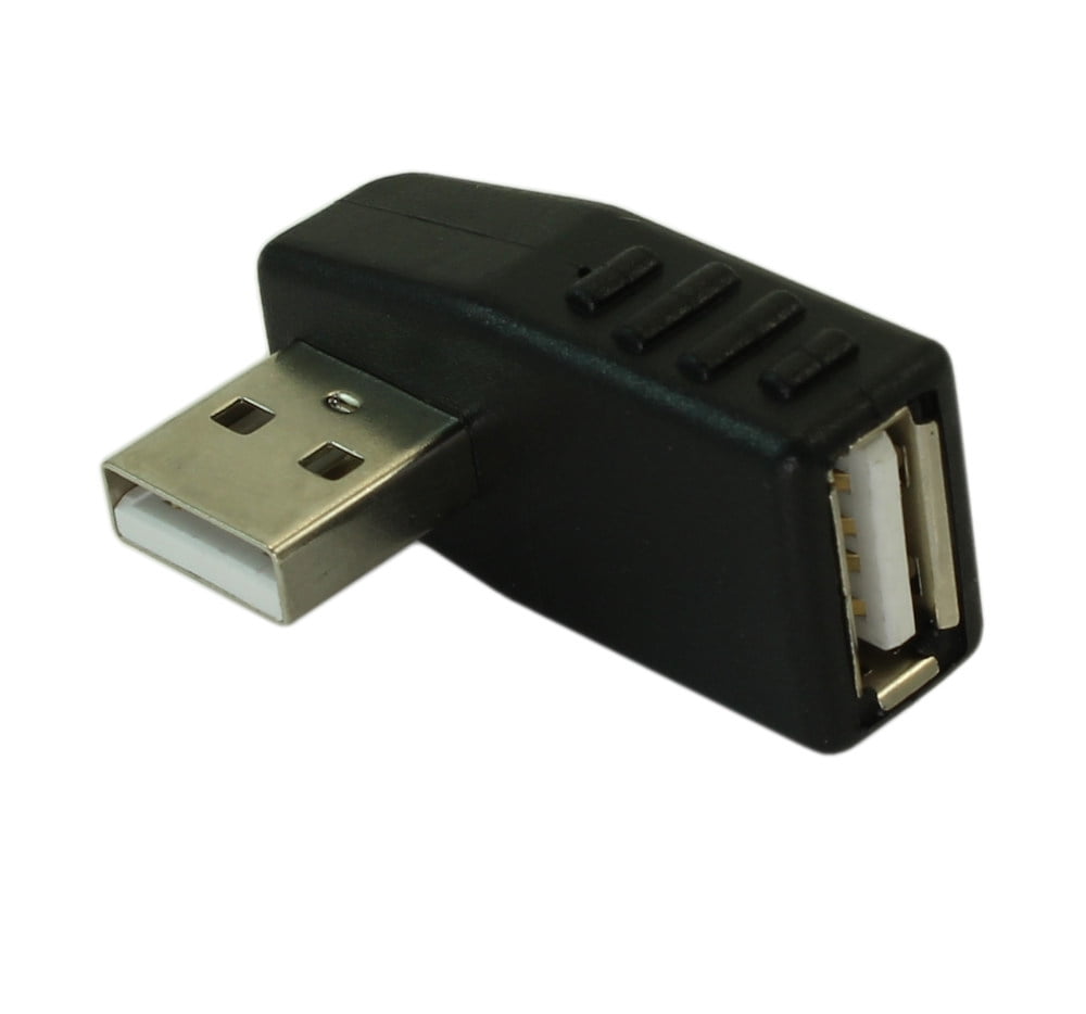 USB 2.0 LEFT Facing A Male to A Female 90 Degree Right Angle Adapter ...