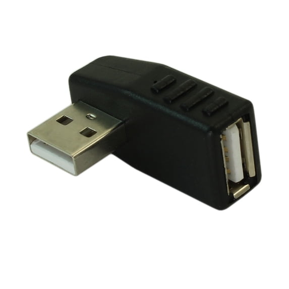 USB 2.0 LEFT Facing A Male to A Female 90 Degree Right Angle Adapter ...
