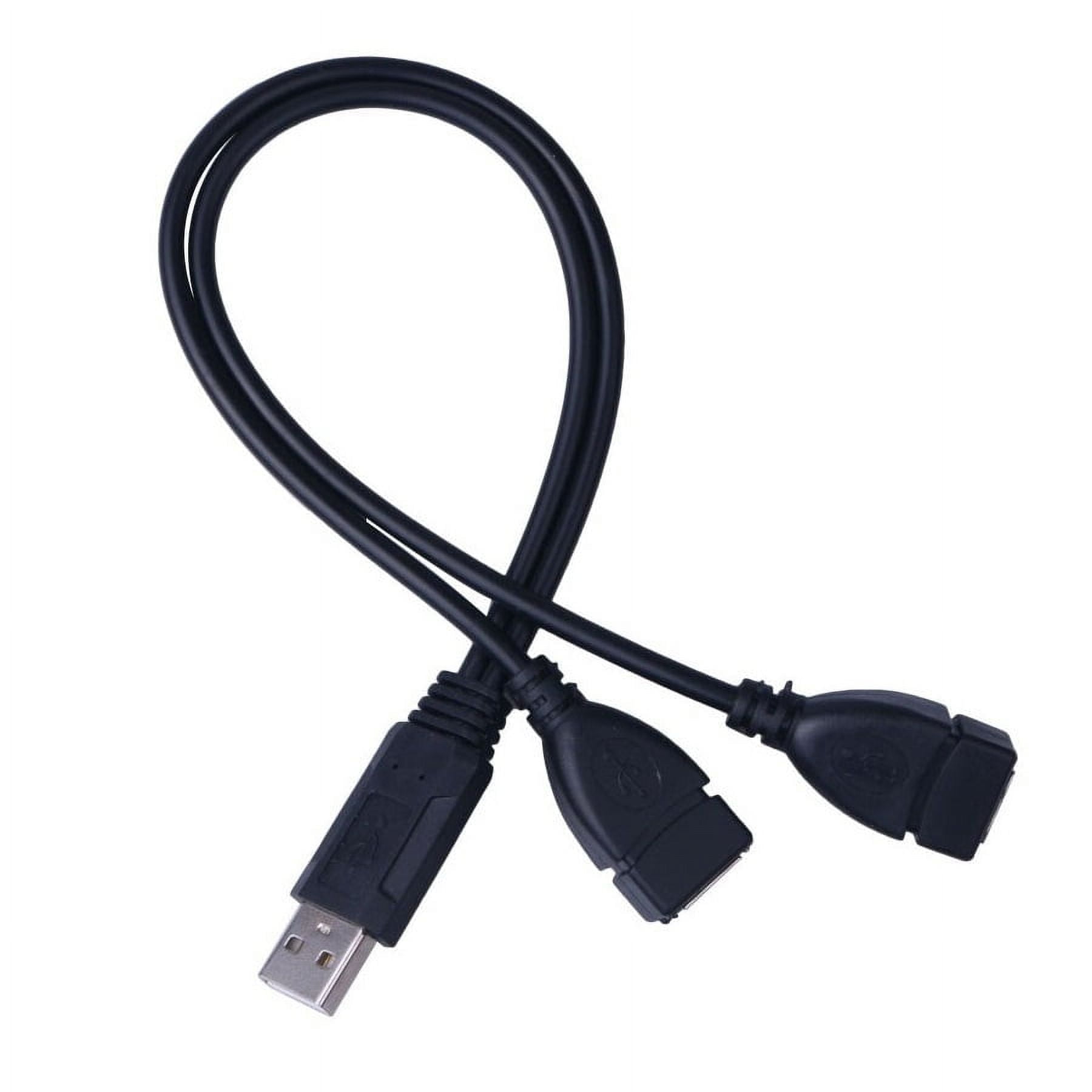 USB 2.0 Male 1-To-2 Dual USB Female Splitter Hub Cord Adapter Converter ...