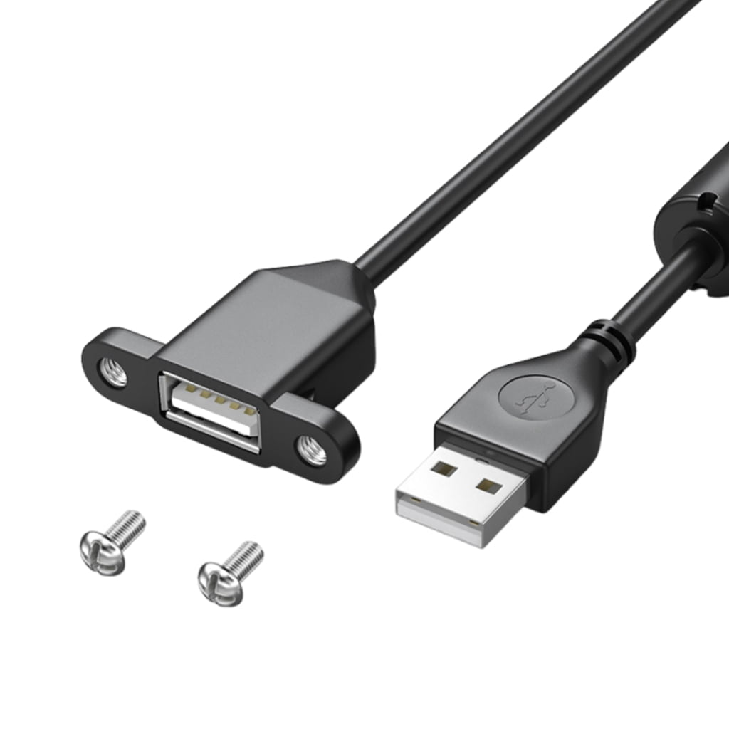 USB 2.0 Male to Female Extension Cable with Screws Panel Mount for ...