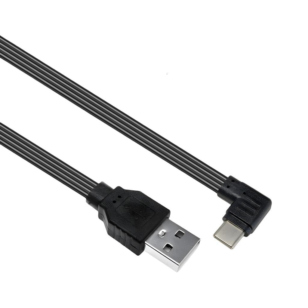 USB 2.0 Male to USB C Data Cord Straight Head/90 Degree Angled Flat ...