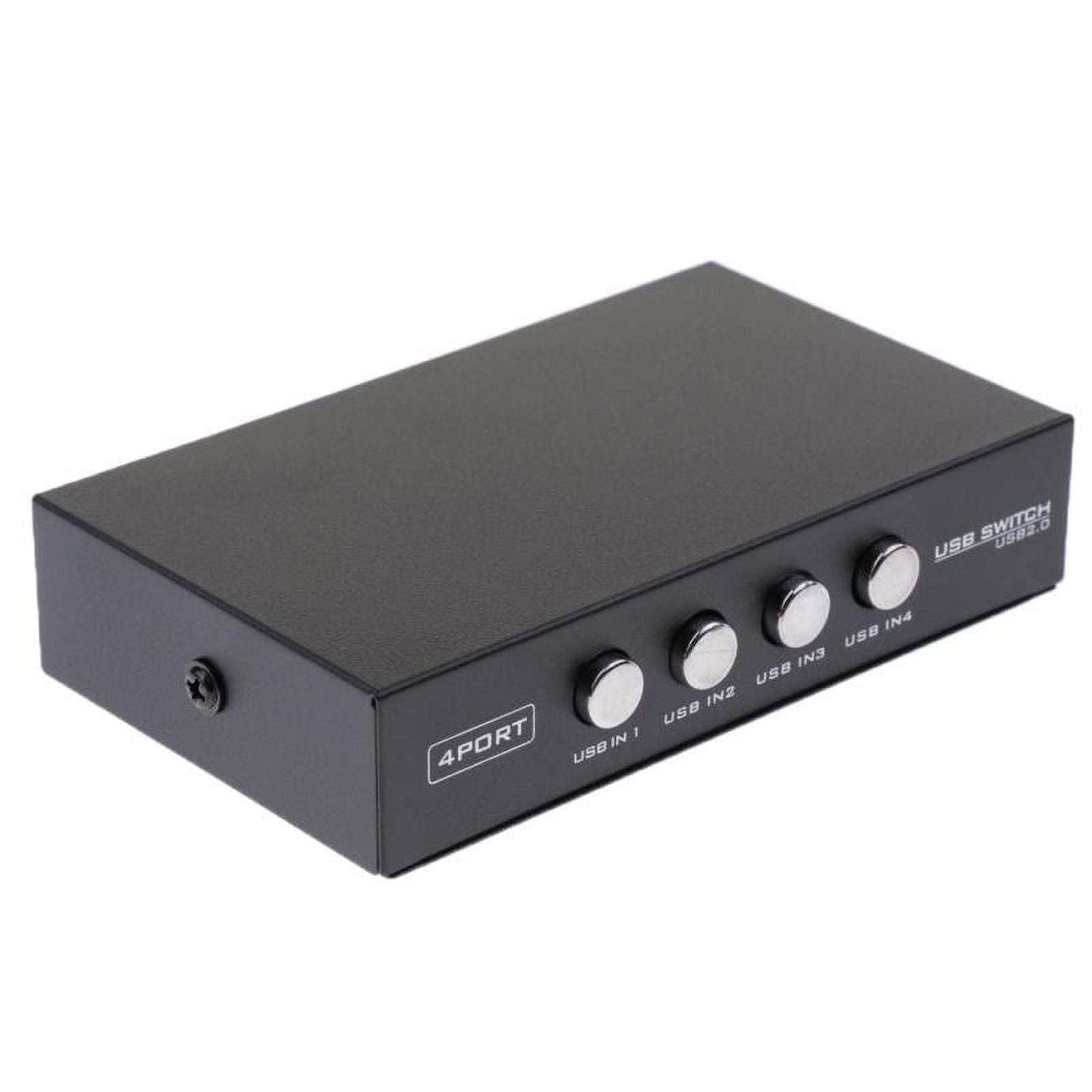 USB 2.0 Manual Sharing Switch KVM Switcher Adapter Box 4 Computers ...