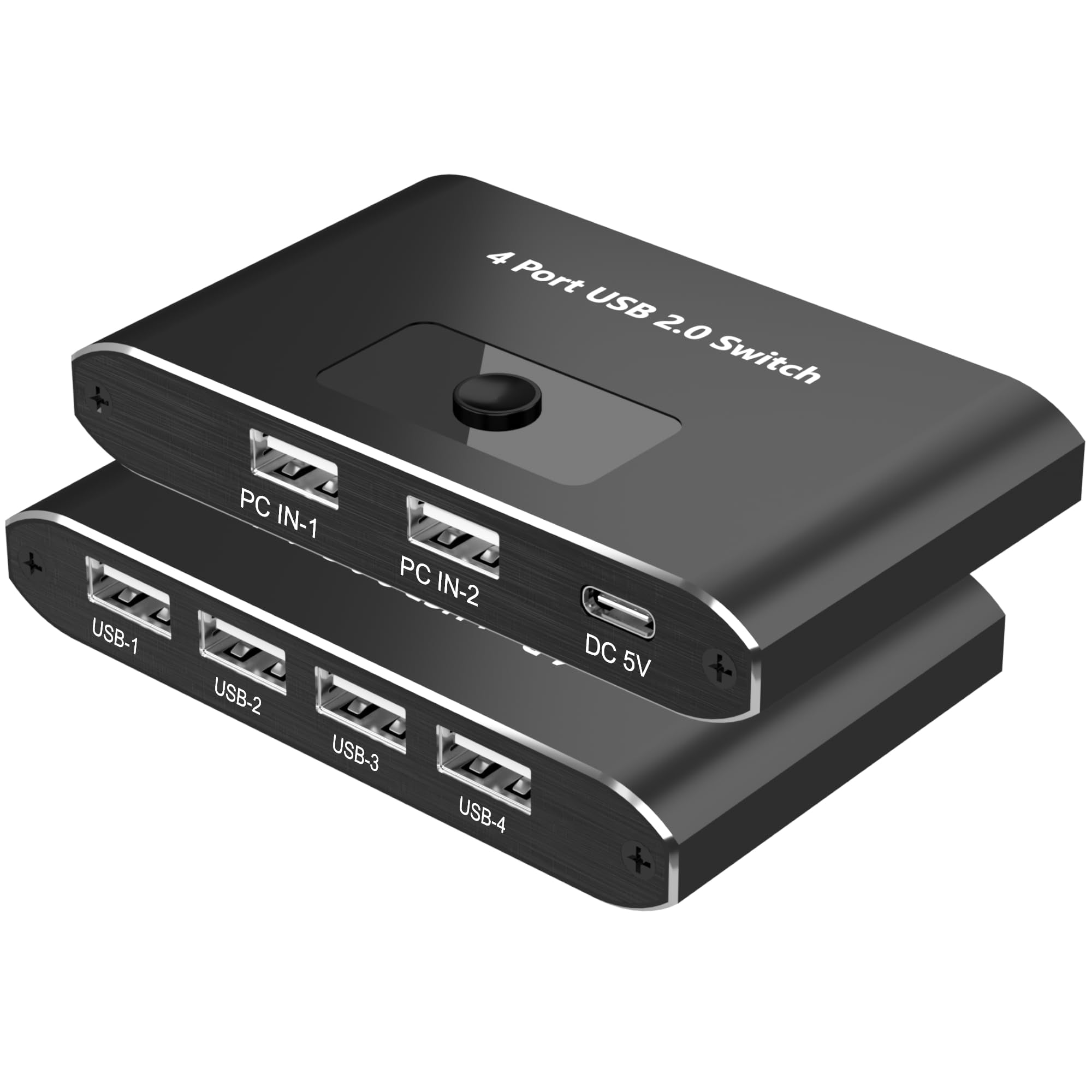 USB 2.0 Switch, 2 RRF12 Computers Sharing 4 Devices, USB 2.0 Switcher for Mouse, Keyboard ...