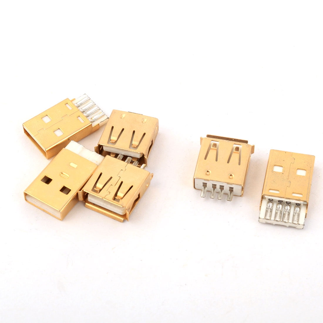 USB 2.0 Type A Solder Female 4 Pins Male Plug Connector Socket Gold ...