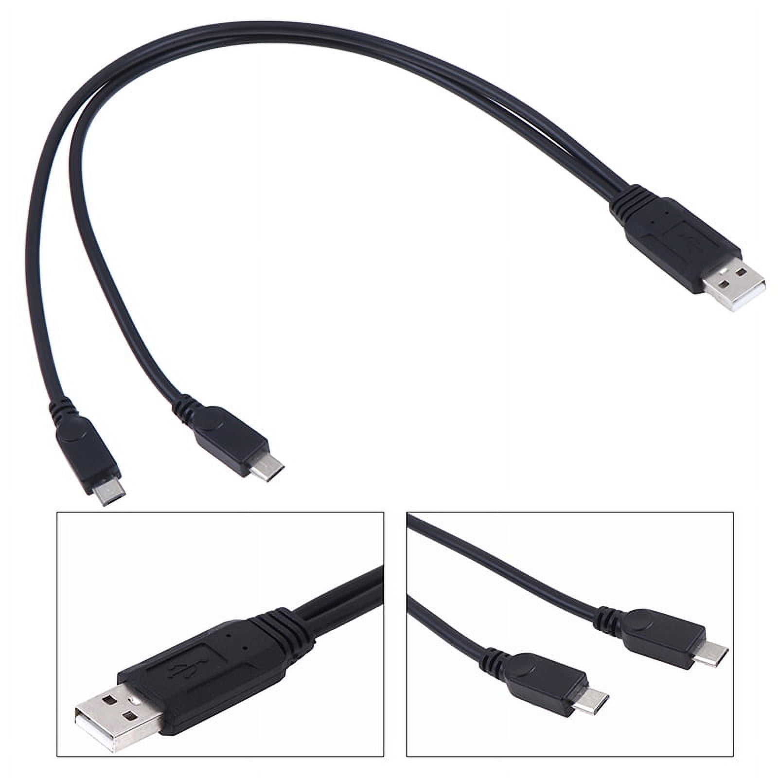 USB 2.0 male to male dual micro usb splitter y charging data cable ...