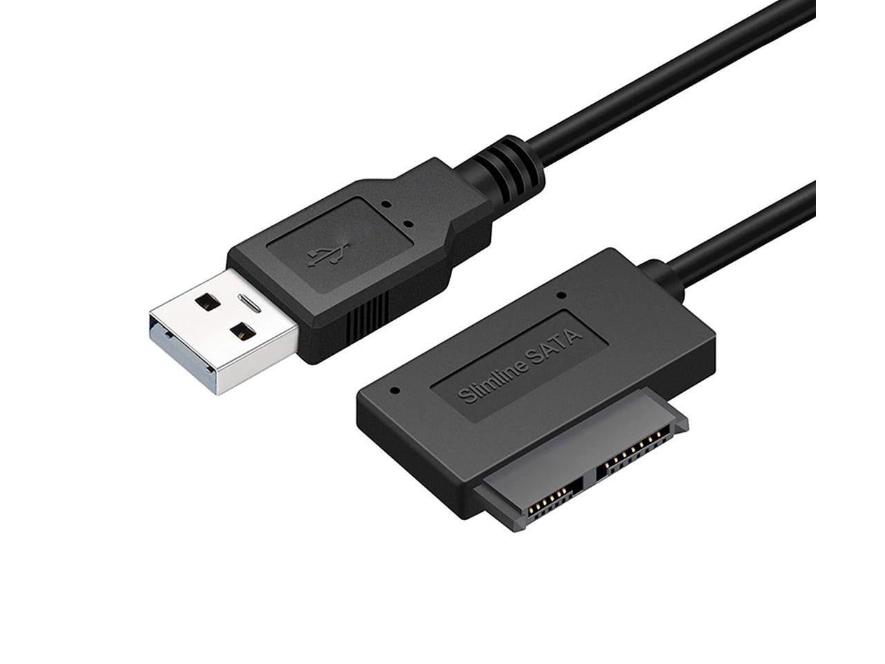 USB 2.0 to 13 Pin Slimline SATA Laptop CD/DVD ROM Optical Drive Adapter ...