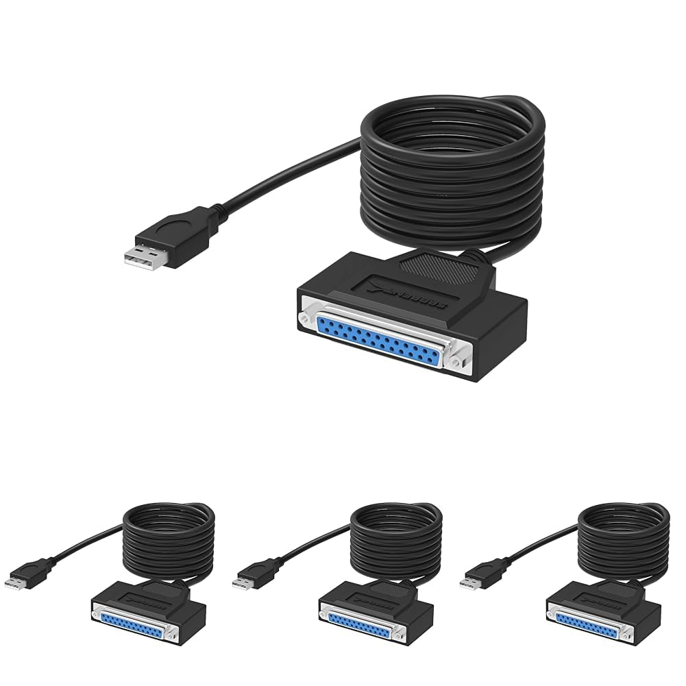USB 2.0 to DB25 IEEE 1284 Parallel Printer Cable Adapter [HEXNUT ...