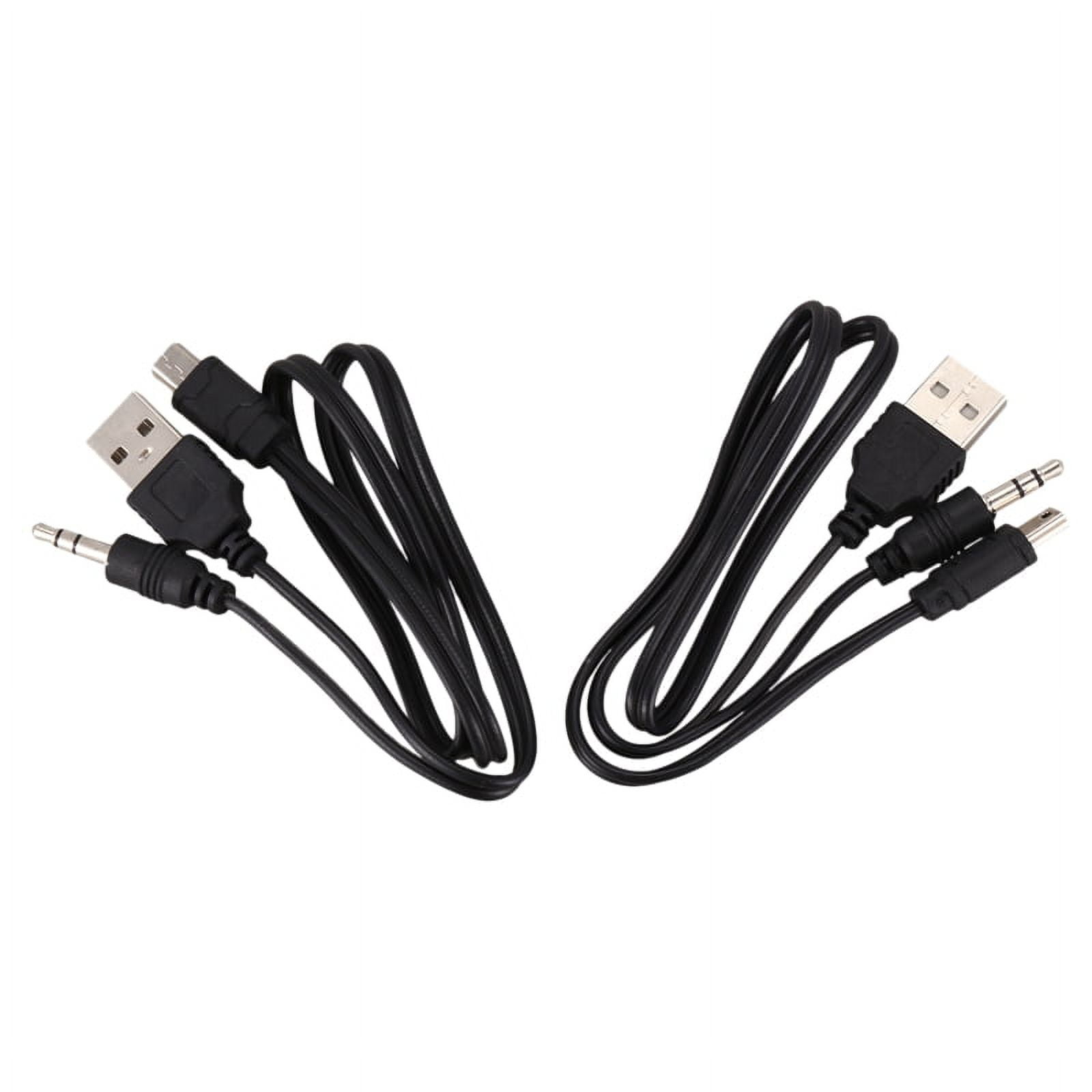 USB 2.0 to Mini A Male 3.5mm Jack Plug Audio Data Cable 45cm 2 Pcs ...