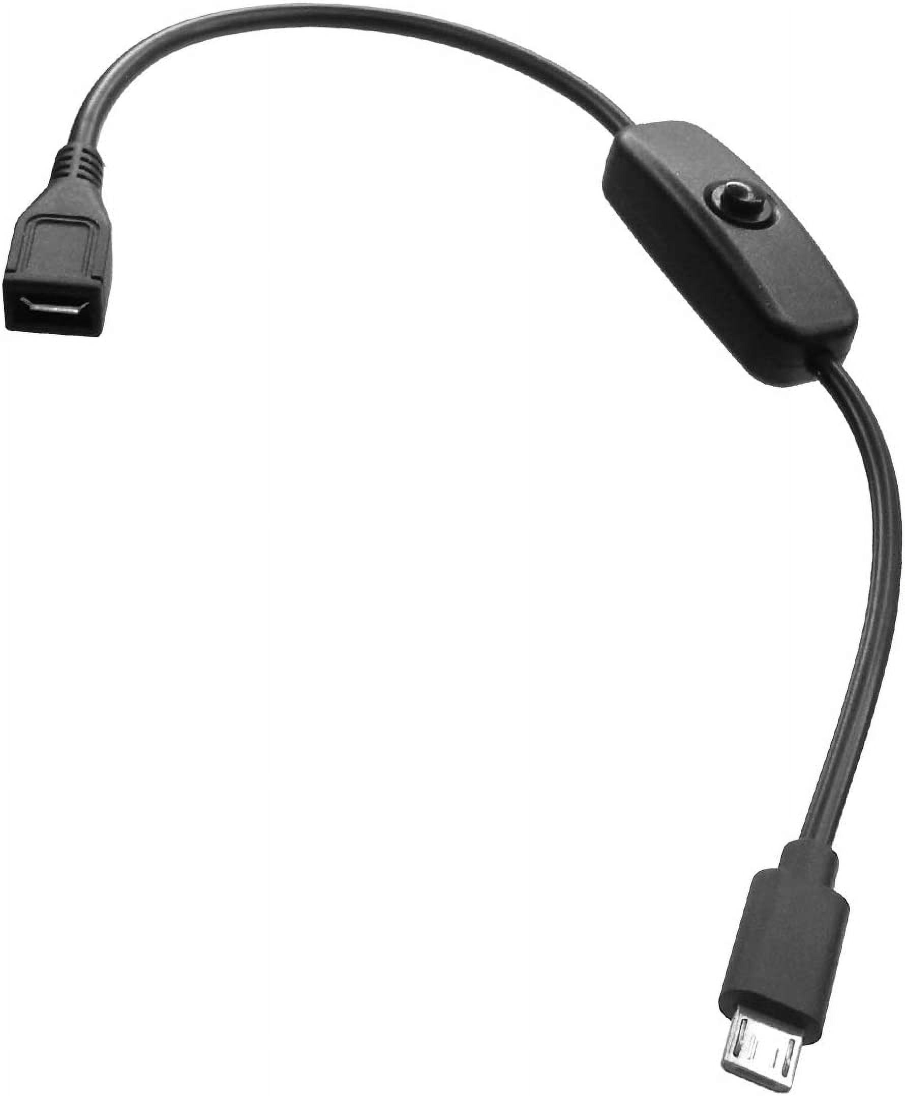 USB 2.0 to Short Micro USB Extension Cable Cord with Click Button Power ...