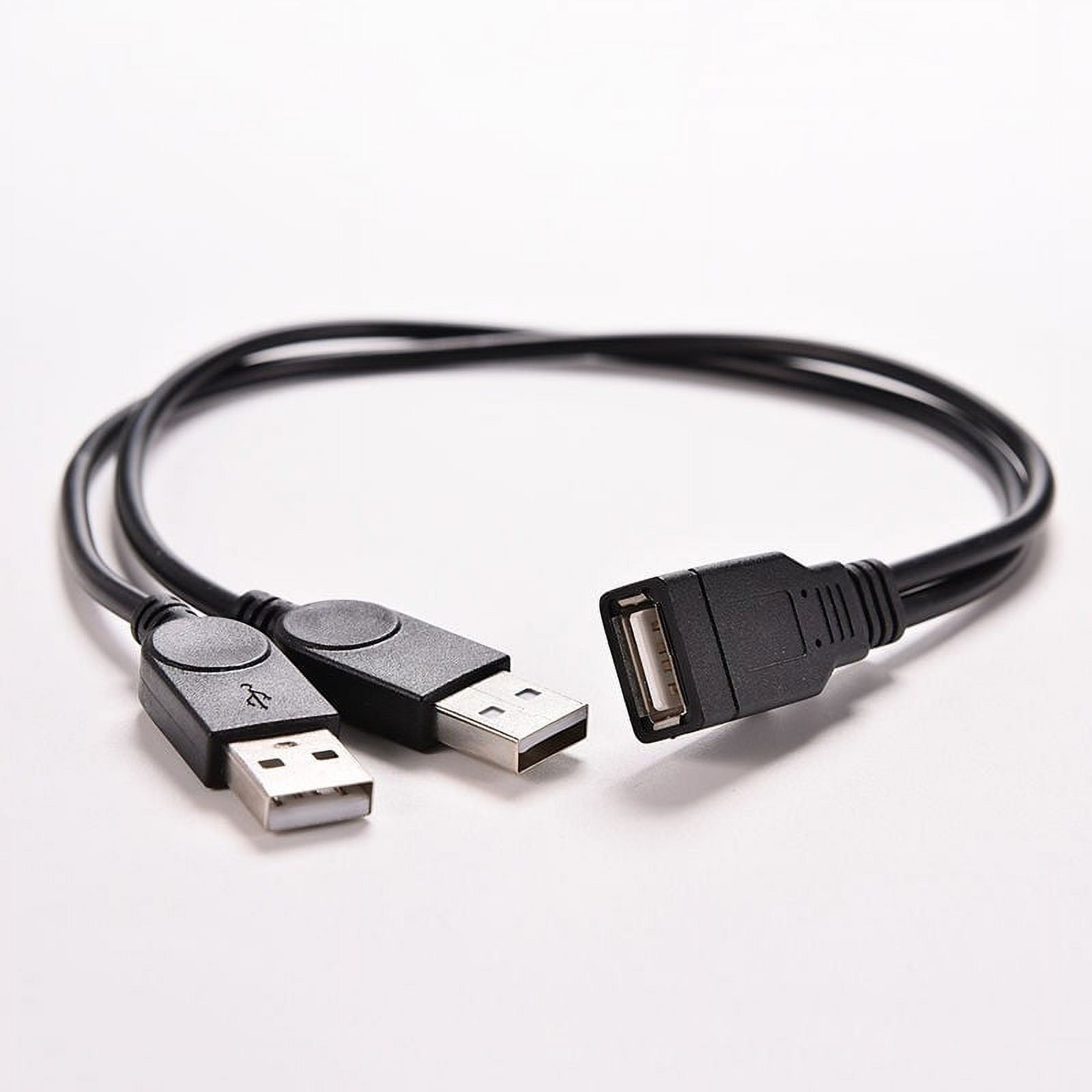USB 2.0A Female To 2 Dual USB Male Power Adapter Y Splitter Cable Cord ...