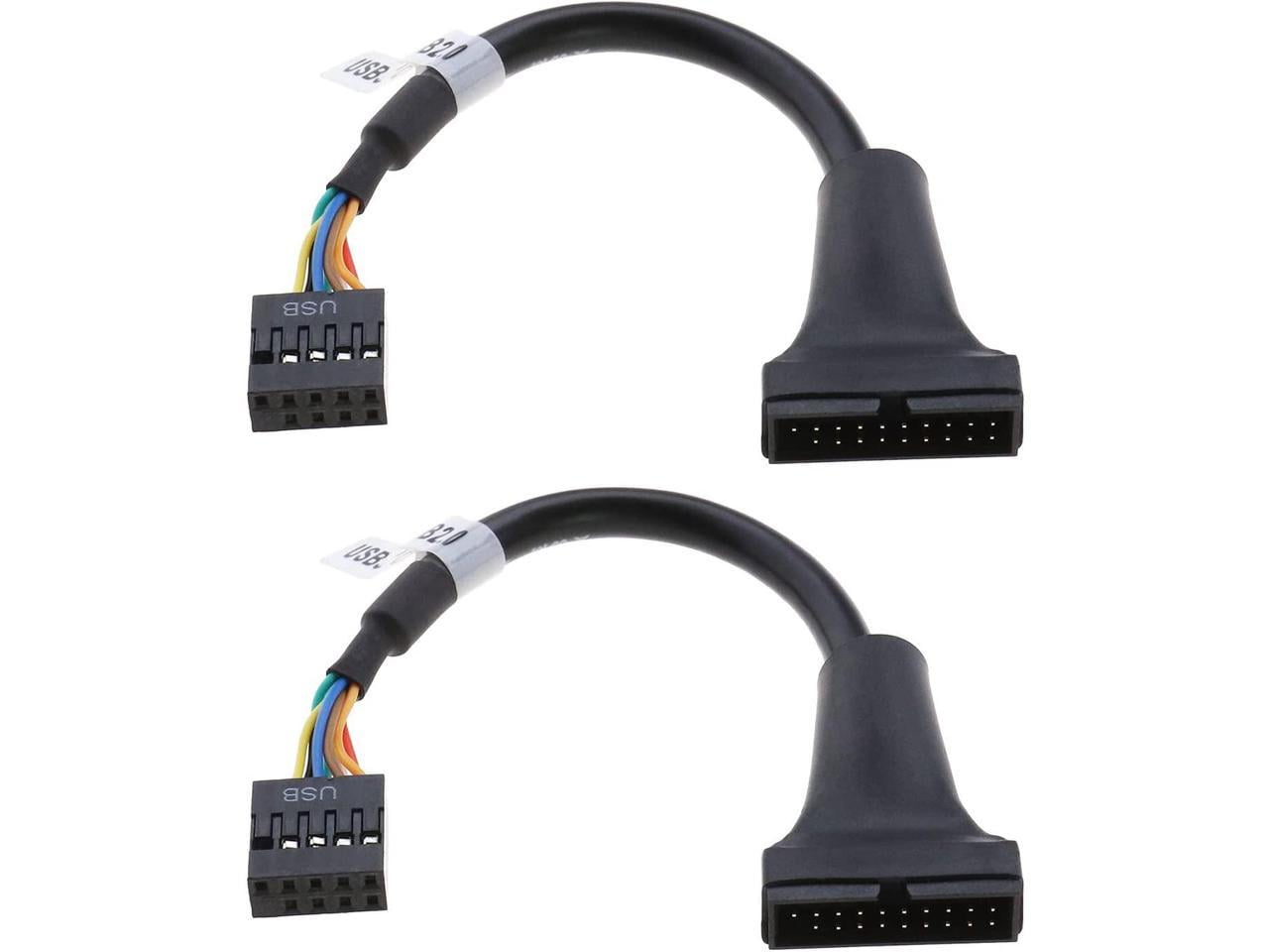 USB 3.0 19 Pin Male to USB 2.0 9 Pin Female Motherboard Cable Adapter ale/Female Housing ...