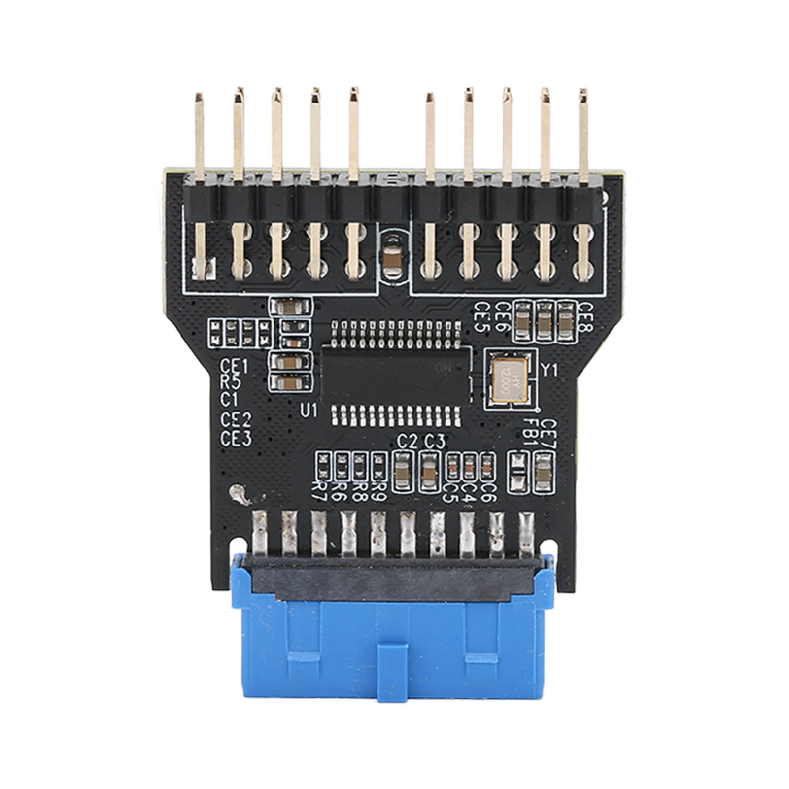 USB 3.0 19pin Adapter to Dual 9Pin Adapter Black PCB Metal Plastic ...