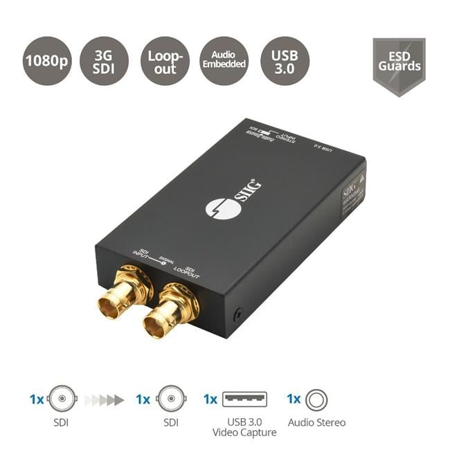 USB 3.0 3G-SDI Capture Device with Loopout Brown Box - Walmart.com