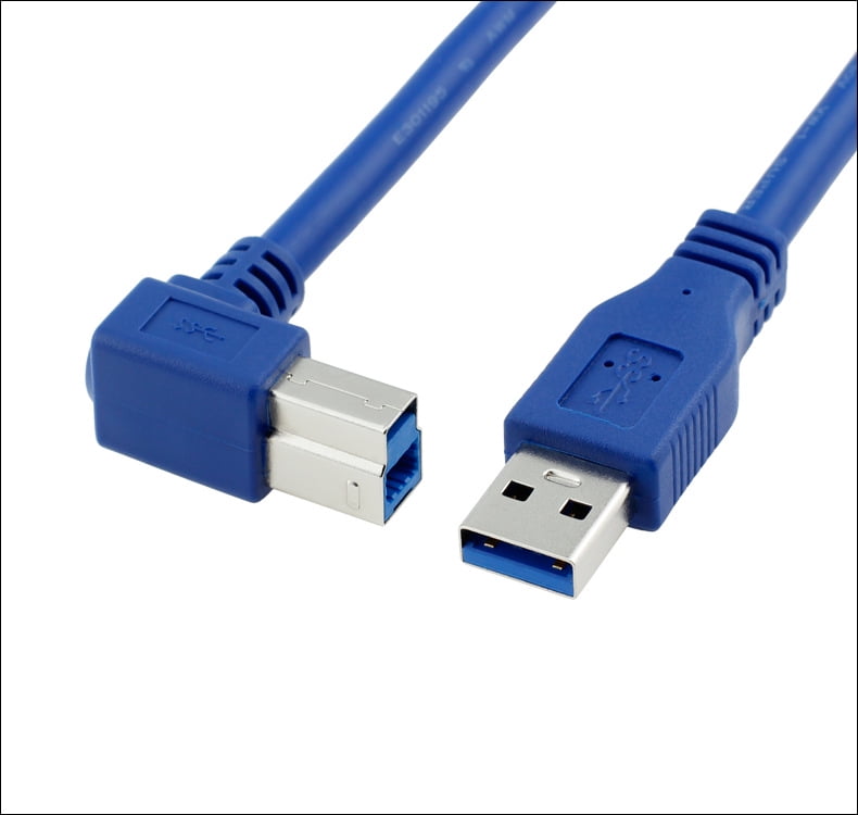 USB 3.0 A Male to B Male 90 Degree Right Angle Printer Cable USB3.0 Male to USB Type B Male ...